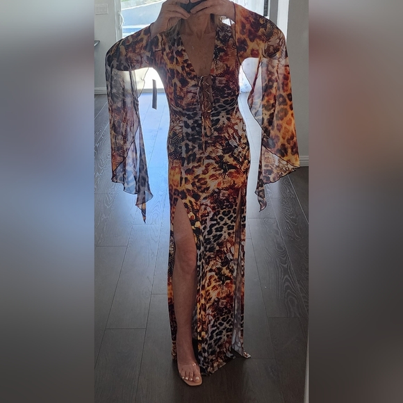 Priscilla Designs | Dresses | Sexy Long Dress Ties Infront Long ...